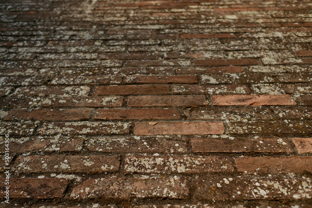 Old brick wall in vintage rusty-rough style for backgrounds and ...