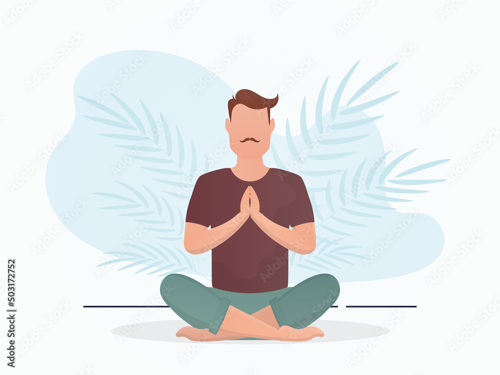 Man Meditating Cartoon