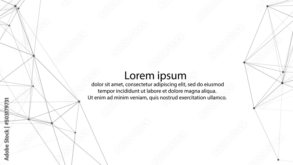 Network connection technology. Abstract white background with points and lines. Digital ...