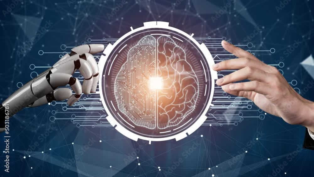 Futuristic robot artificial intelligence revolutionary AI technology ...