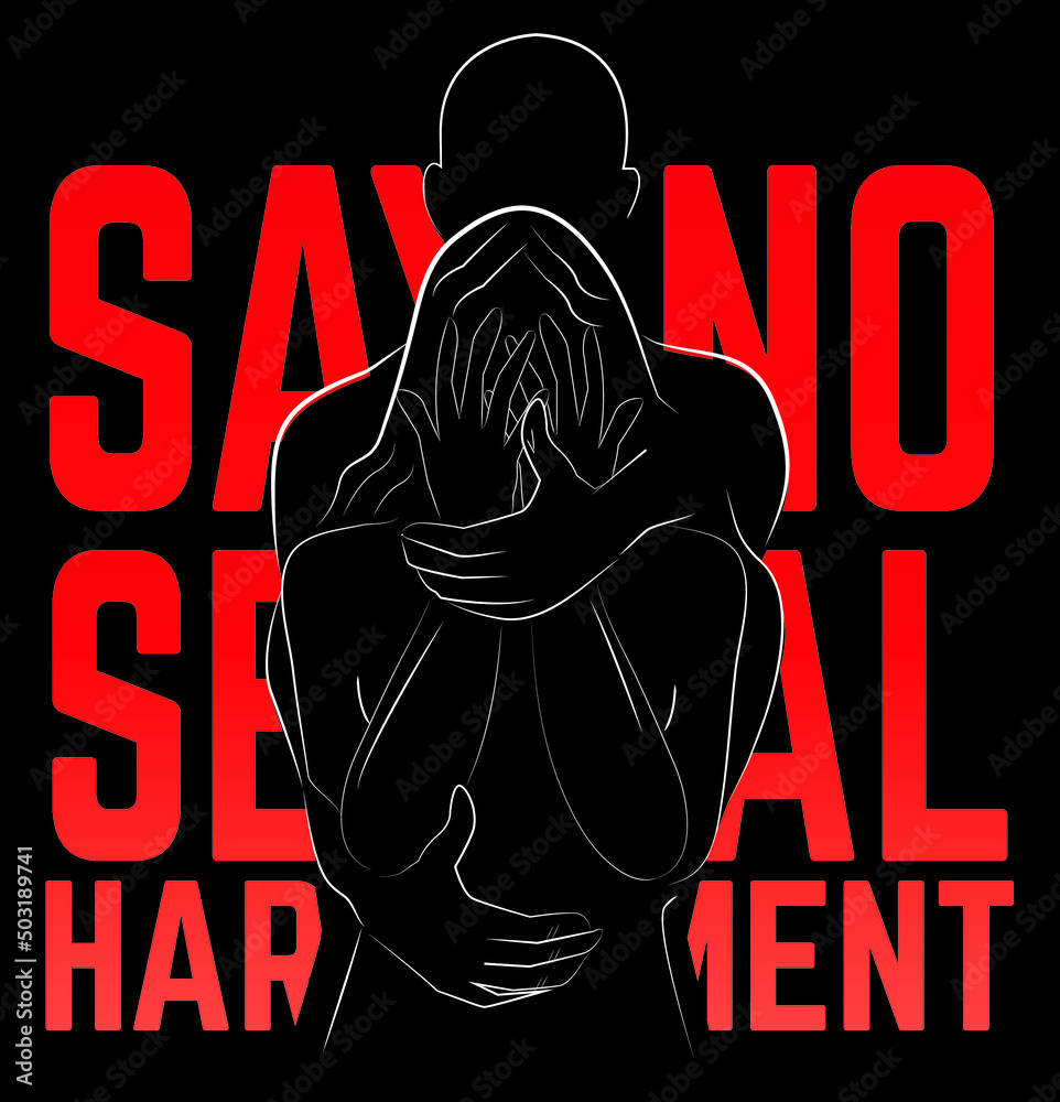 Say No to Sexual Harassment Awareness Poster Vector art Stock Vector ...