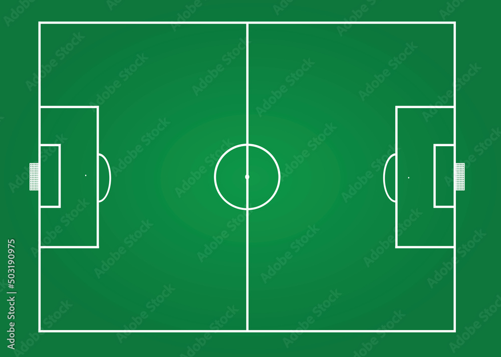 Soccer field drawing. vector illustration Stock Vector | Adobe Stock