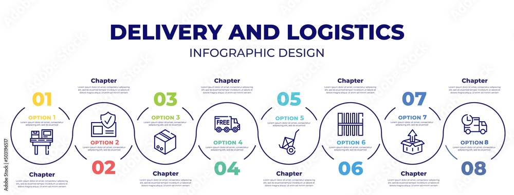 infographic template design vector with icons and 8 options or steps ...