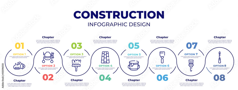 infographic template design vector with icons and 8 options or steps ...