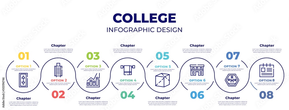 infographic template design vector with icons and 8 options or steps ...