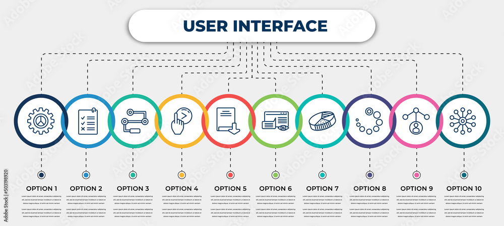 vector infographic template with icons and 10 options or steps. infographic for user interface ...