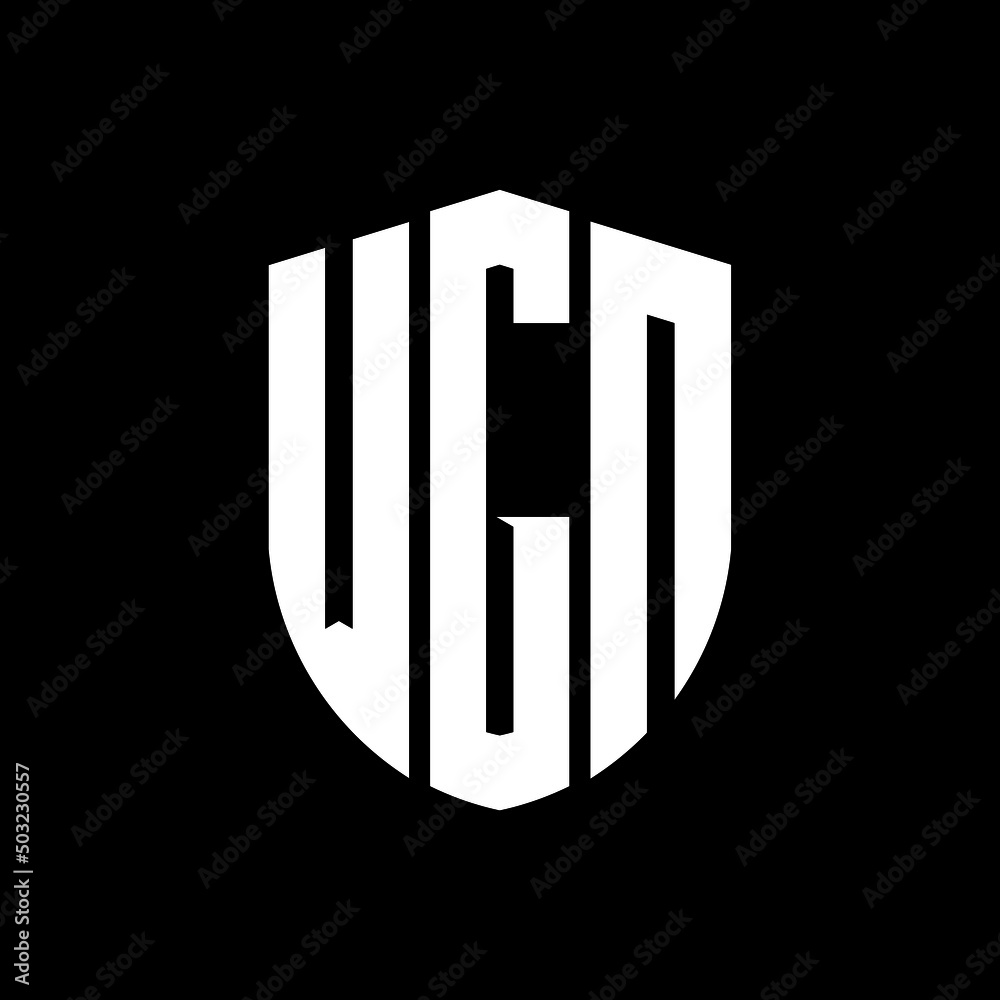 WGN letter logo design. WGN modern letter logo with black background ...