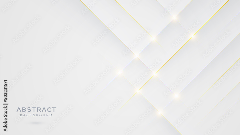 White abstract background with golden lines Stock Vector | Adobe Stock