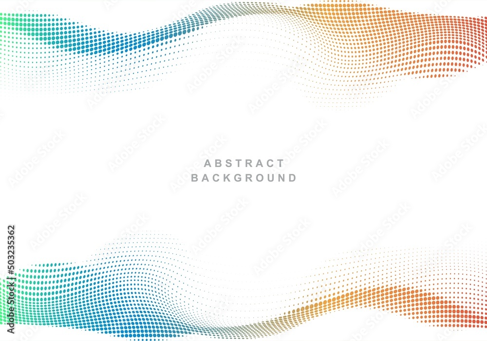 Abstract colorful dotted wave background Stock Vector | Adobe Stock