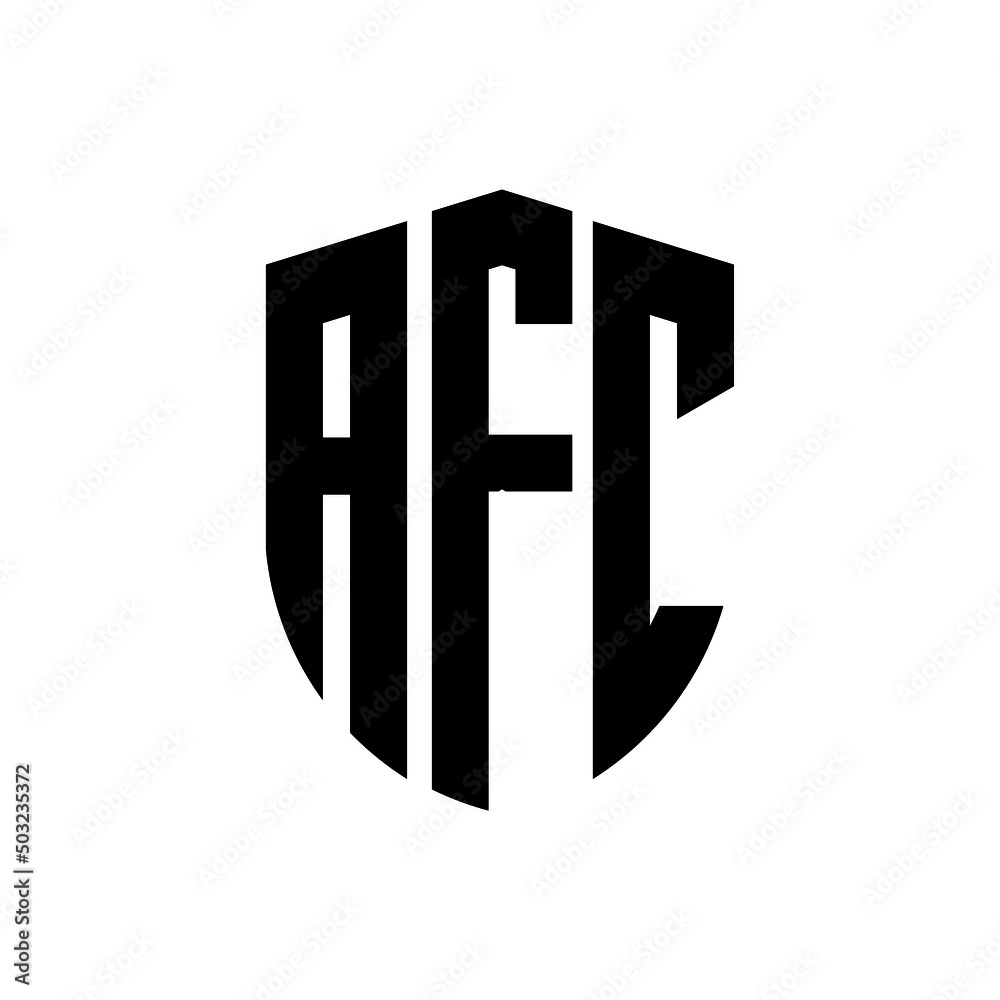 AFC letter logo design. AFC modern letter logo with black background ...
