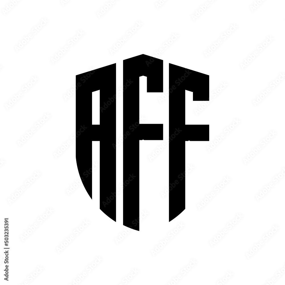 AFF letter logo design. AFF modern letter logo with black background ...