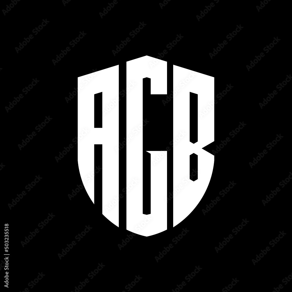 AGB letter logo design. AGB modern letter logo with black background ...