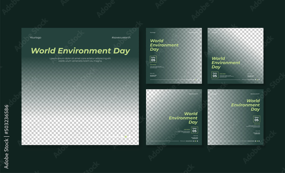 World environment day social media post template Stock Vector | Adobe Stock