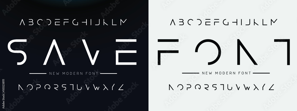 SAVE Minimal urban font. Typography with dot regular and number ...