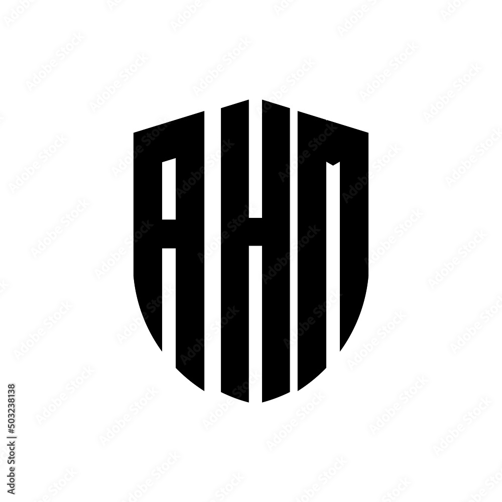 AHM letter logo design. AHM modern letter logo with black background ...
