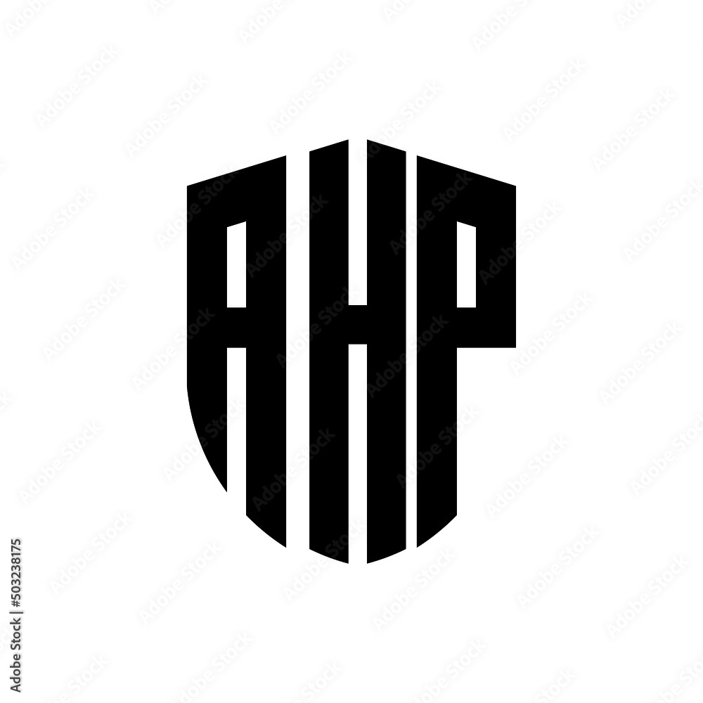 AHP letter logo design. AHP modern letter logo with black background ...