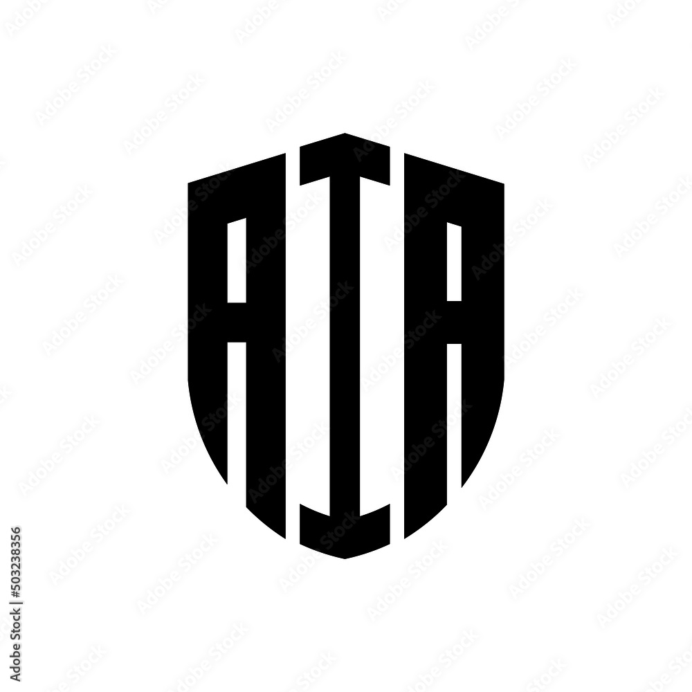 AIA letter logo design. AIA modern letter logo with black background. AIA creative letter logo ...