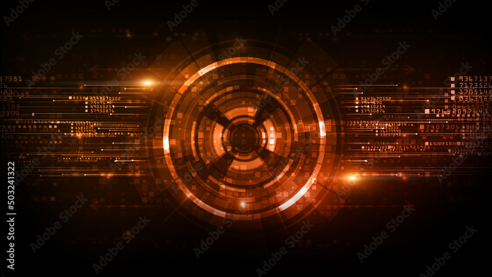 HUD Digital lines, Technology background hi-tech data connection ...