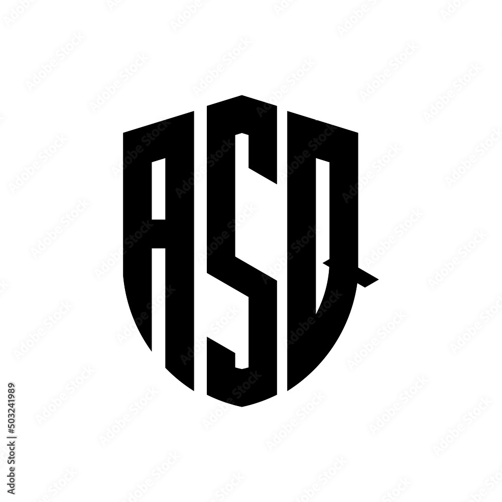 ASQ letter logo design. ASQ modern letter logo with black background ...