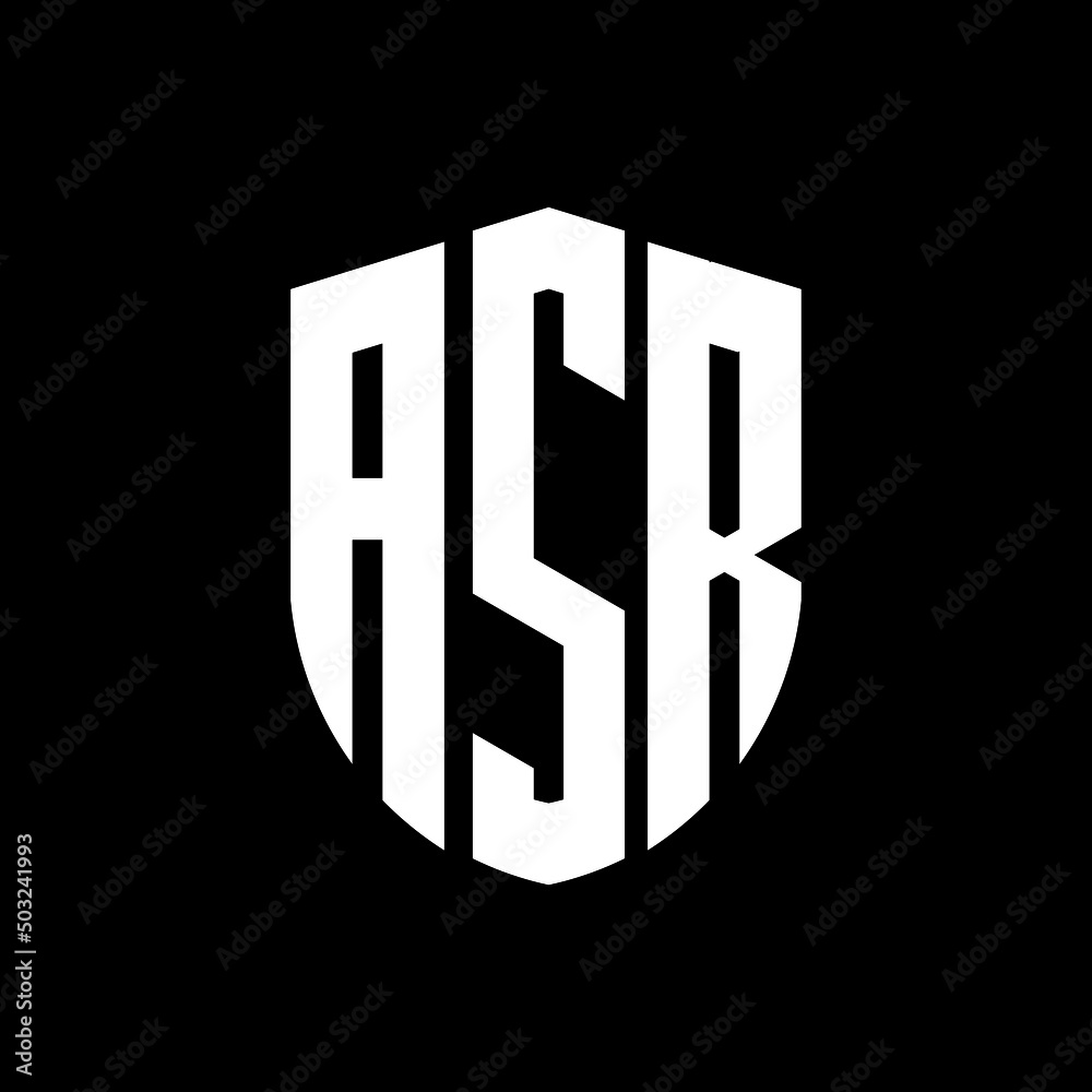 ASR letter logo design. ASR modern letter logo with black background ...
