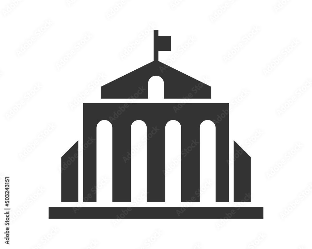 Government icon vector. Building construction symbol. Architecture ...