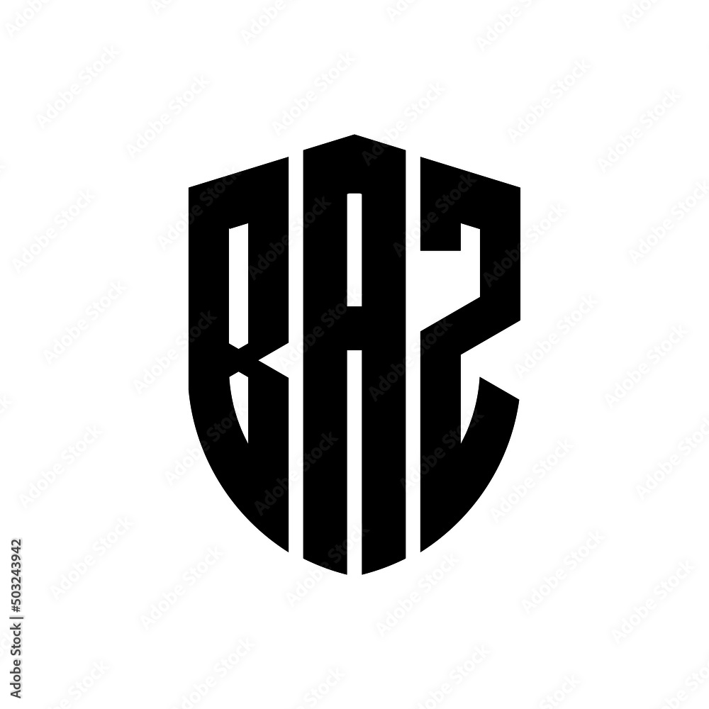 BAZ letter logo design. BAZ modern letter logo with black background ...