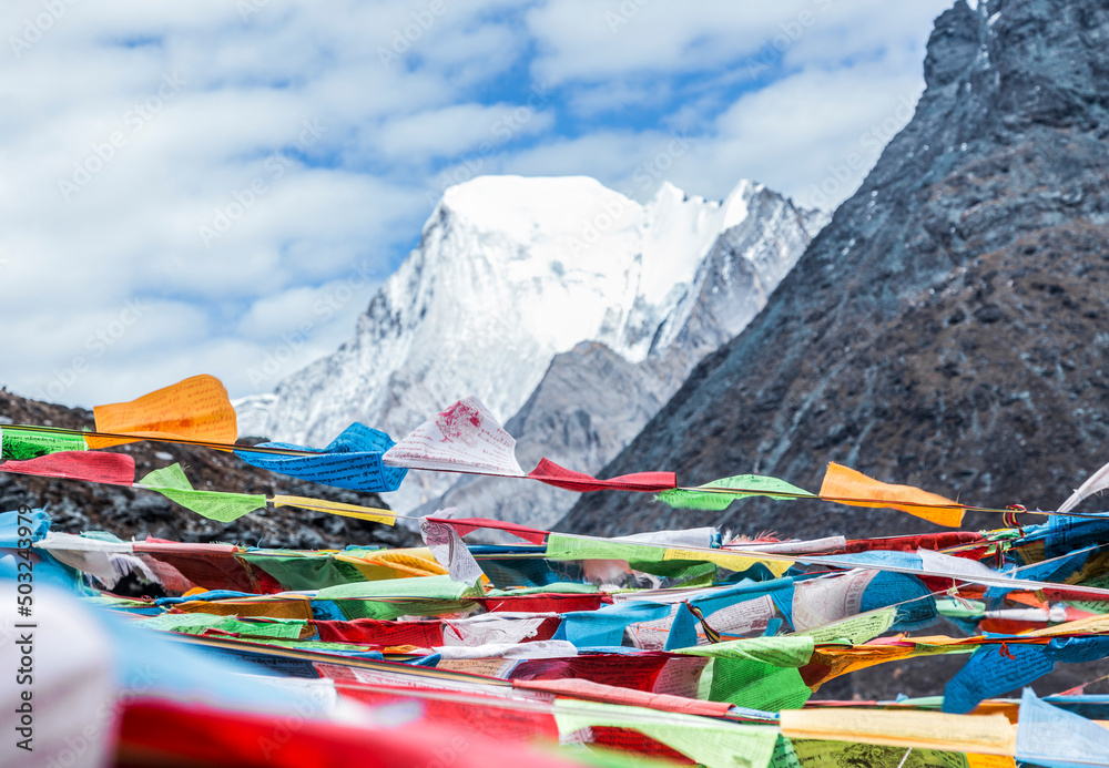 buddhist prayer flags Stock Photo | Adobe Stock