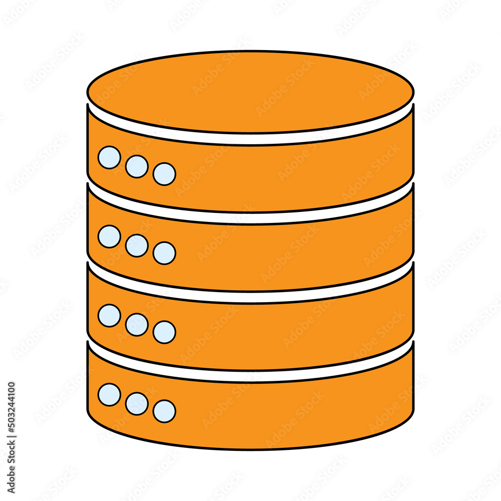 Database storage icon, internet network server cloud data symbol ...