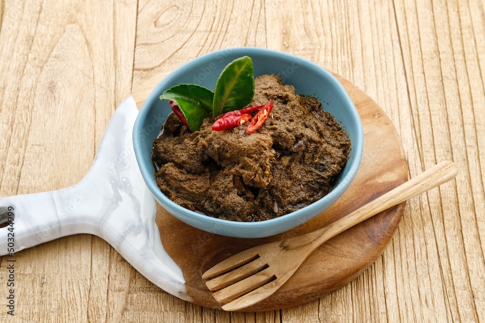 Rendang, Rendang Daging Sapi, Beef stew traditional food from Padang ...