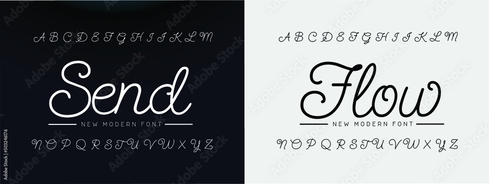 SEND FLOW Abstract Modern Alphabet Font. Typography urban style fonts ...