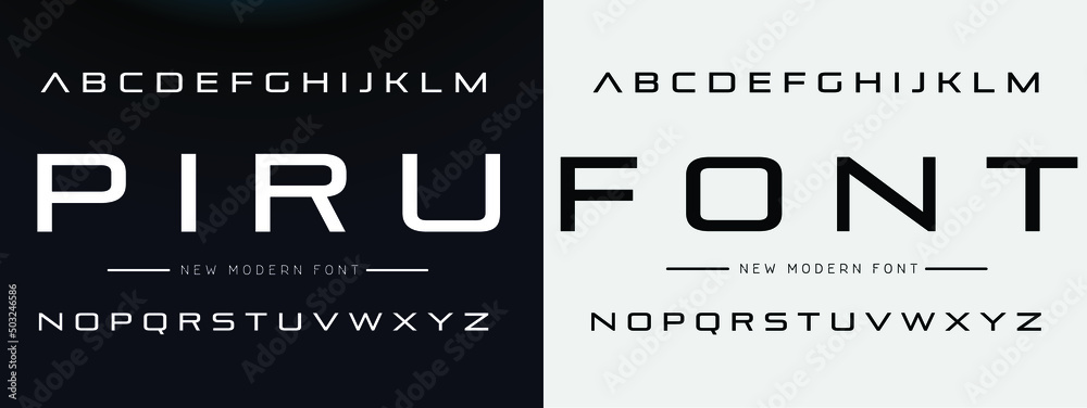 PIRU Abstract Modern Alphabet Font. Typography urban style fonts for ...