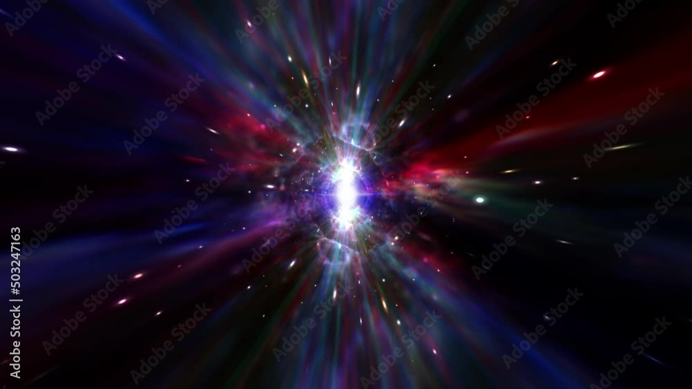 Abstract Interstellar flight, time travel jump in red blue hyper space ...