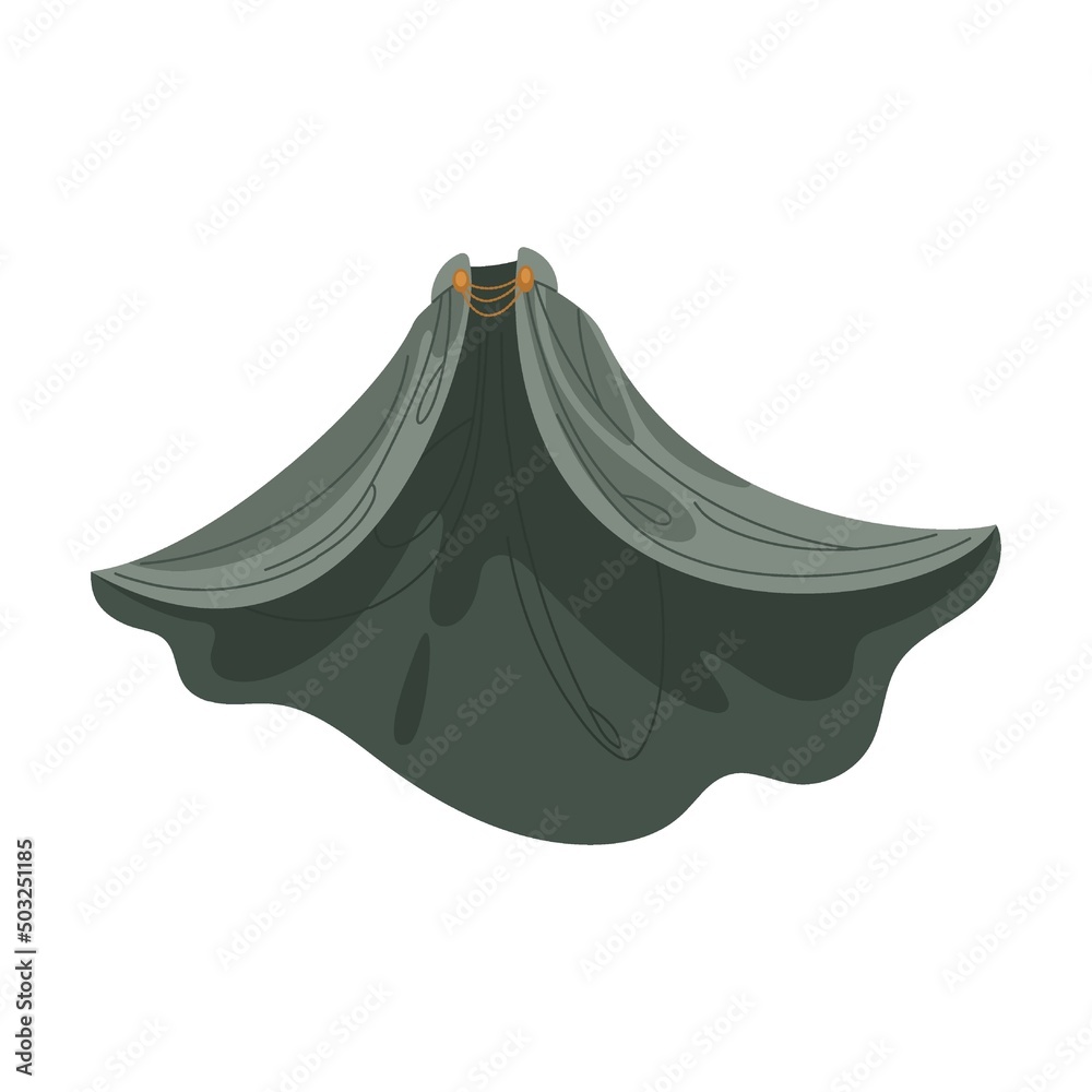 open wide Cloak of magic character. Vector illustration of clothes ...