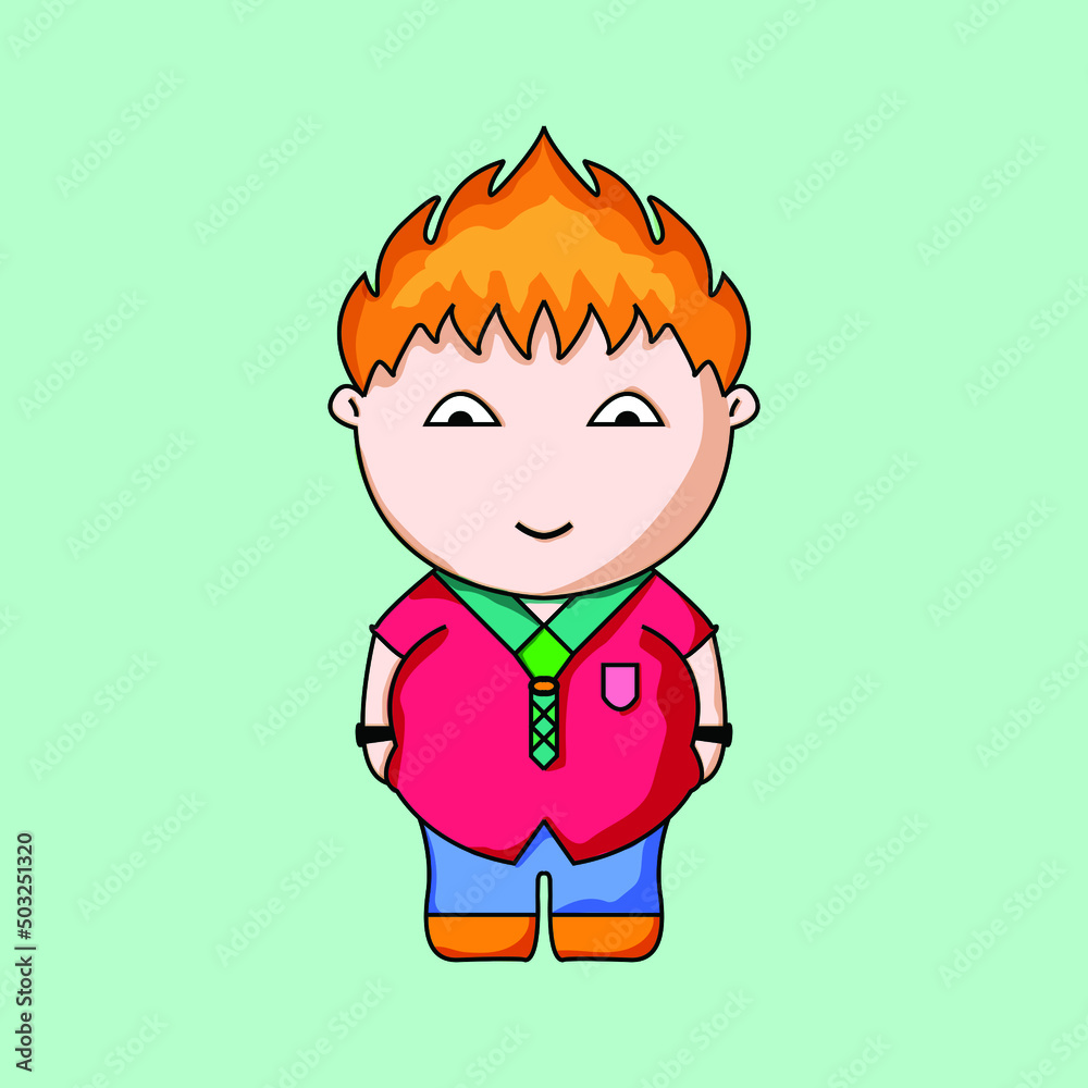 Fat kid cartoon image, use for editing, make stickers, posters, flyers ...