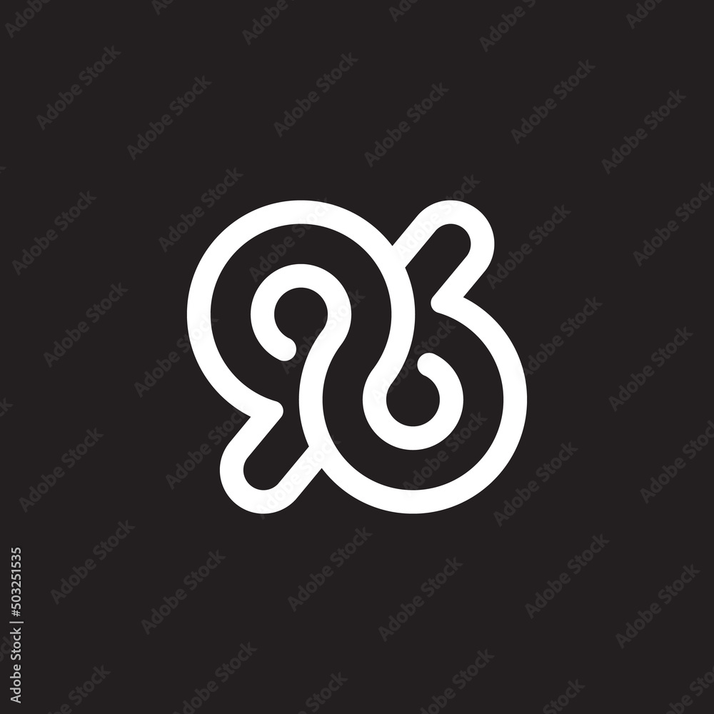 Number 96 White. Vector Minimalistic Linear number on black background ...