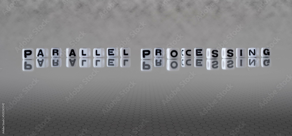 parallel processing word or concept represented by black and white ...