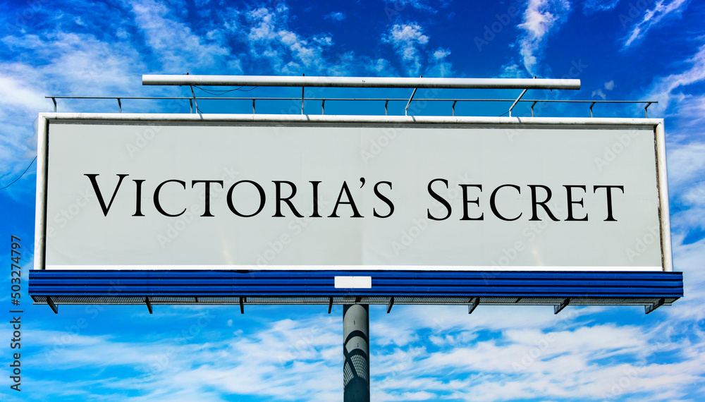 Foto de Advertisement billboard displaying logo of Victoria's Secret do ...