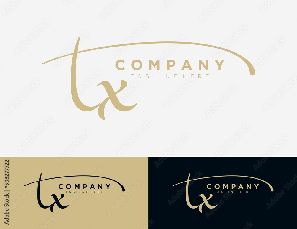 Letter TX handwritten logo design template. Stock Vector | Adobe Stock