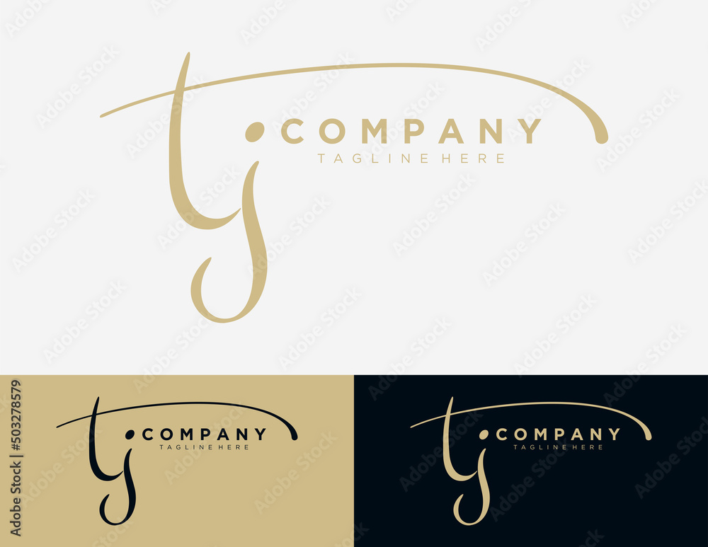 Letter TJ handwritten logo design template. Stock Vector | Adobe Stock