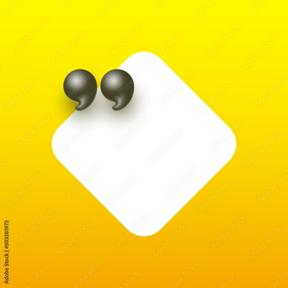 3d quote realistic render design in cute cartoon style volumetric icons ...