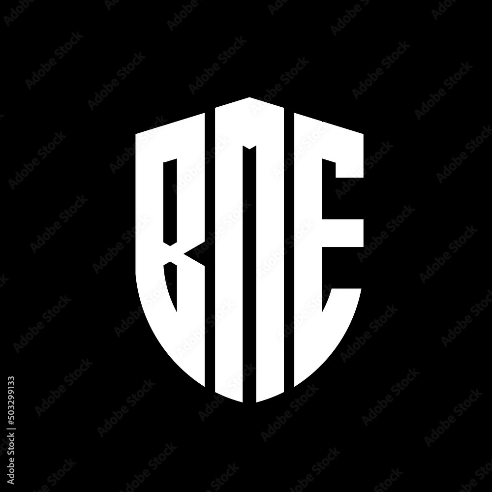 BME letter logo design. BME modern letter logo with black background ...