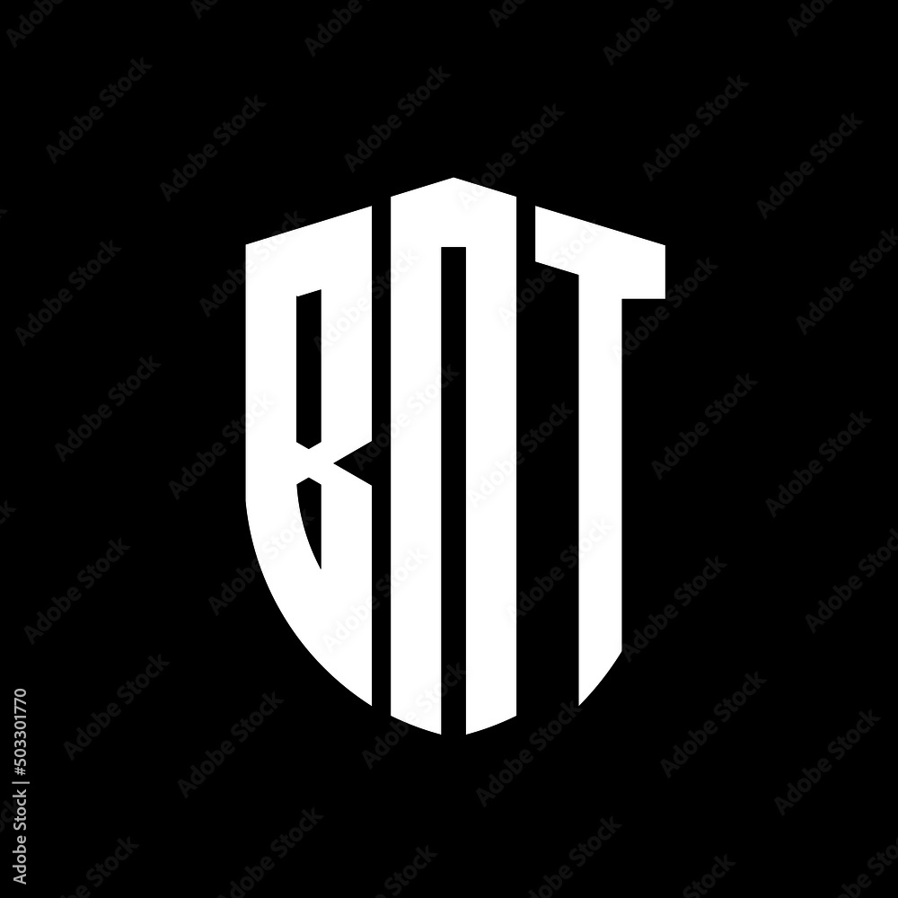 BNT letter logo design. BNT modern letter logo with black background ...