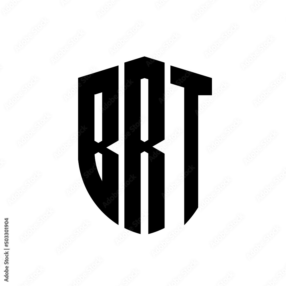 BRT letter logo design. BRT modern letter logo with black background ...