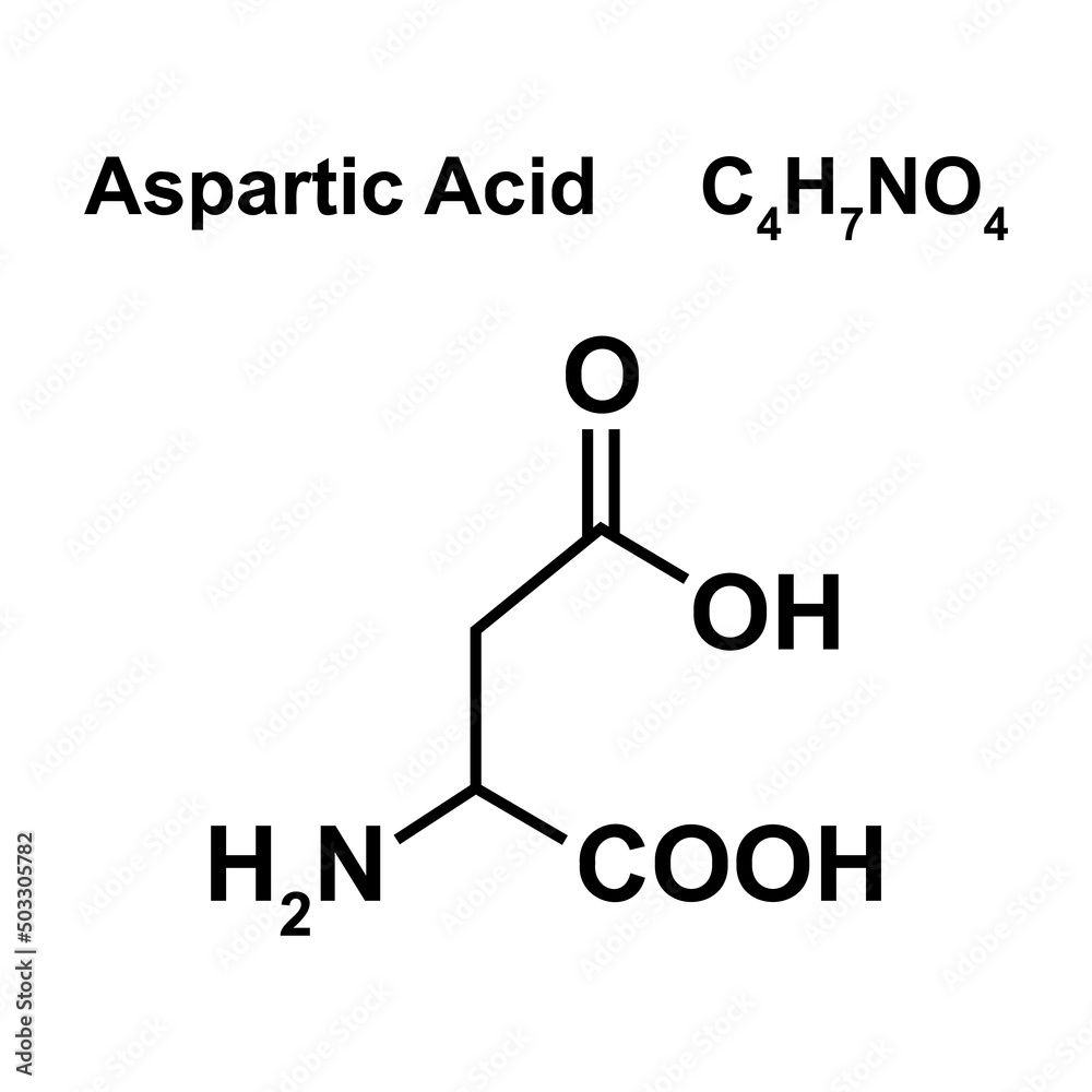 Aspartic Acid Amino Acid Chemical Structure. Vector Illustration. Stock ...