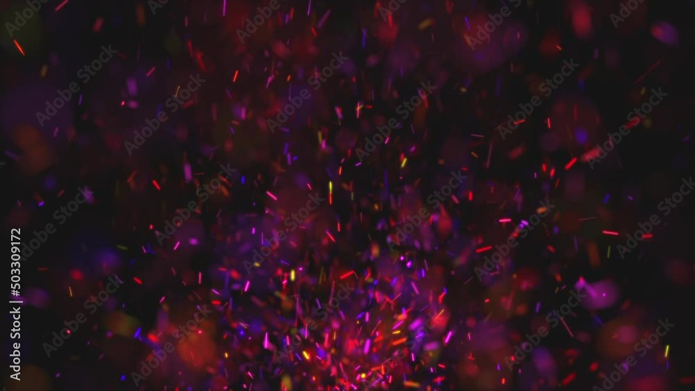 Burning multicolored hot sparks and embers fire background animation ...