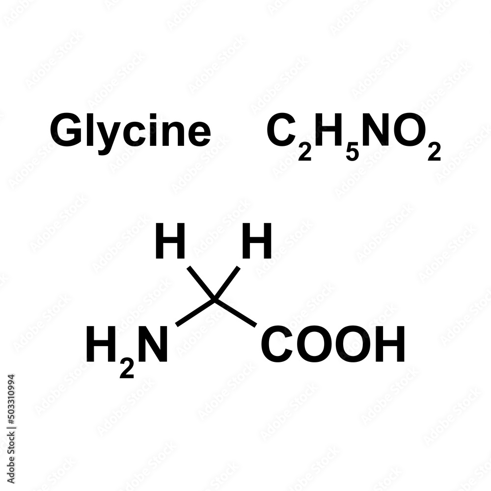 Glycine Amino Acid Chemical Structure. Vector Illustration. Stock ...