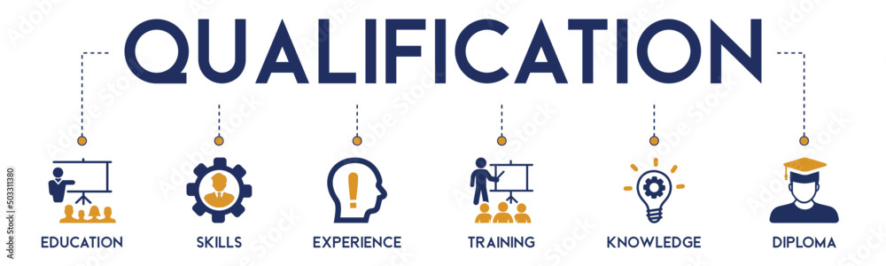 Qualification banner web icon vector illustration concept for employee ...