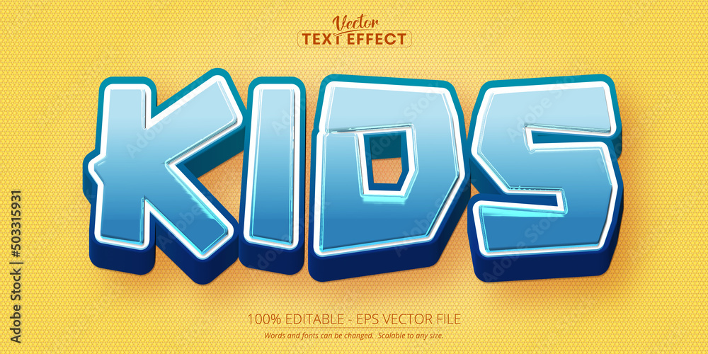 Cartoon text effect, editable kids text and comic text style Stock ...