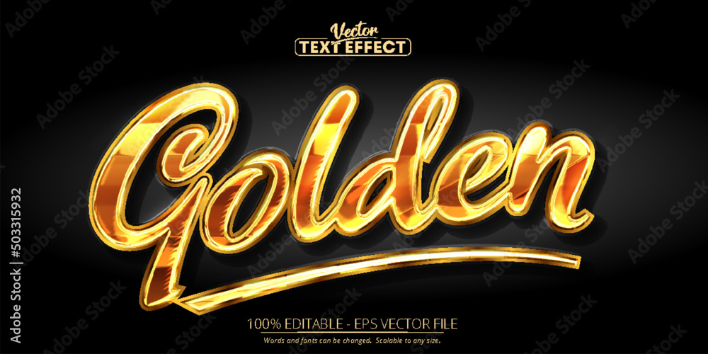 Gold text effect, editable shiny golden color text style Stock Vector ...