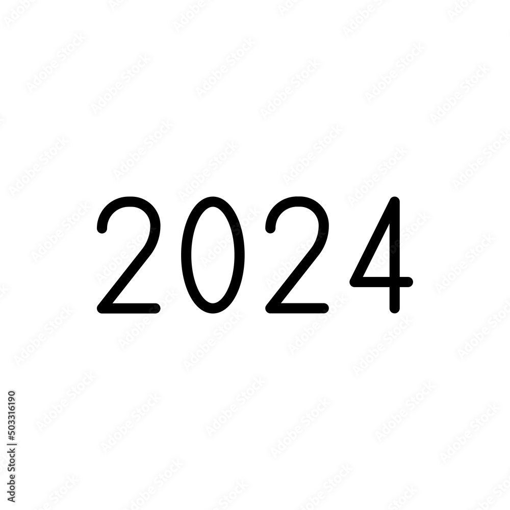 2024 simple icon vector. Flat design Stock Vector | Adobe Stock